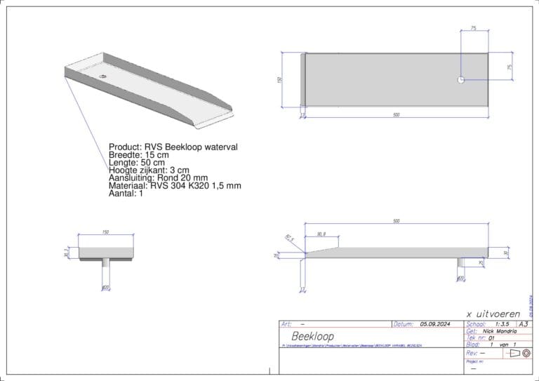 RVS Waterval Beekloop – Perfecte Waterpartij voor Vijver & Tuin